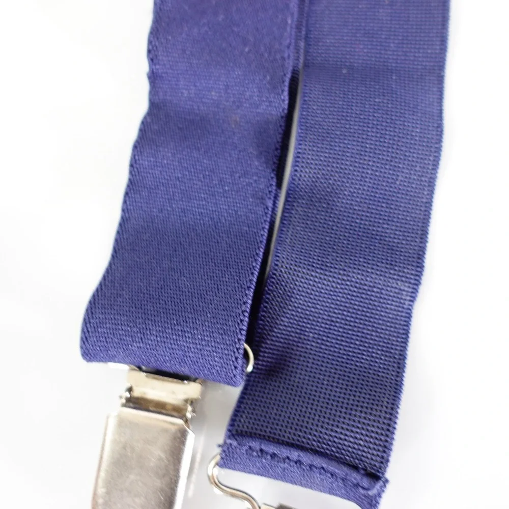 Handmade | Accessories | Suspender Mens Blue Leather Formal Clip On ...